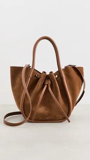 Proenza Schouler Small Ruched Suede Tote - Saddle