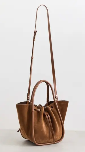 Proenza Schouler Small Ruched Suede Tote - Saddle