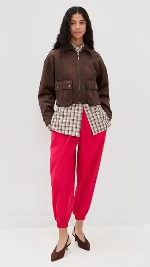 LE BOP Andi Oversized Balloon Pants - Red