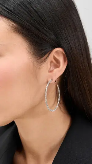 Tory Burch Icon Pavé Hoop Earrings