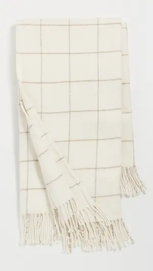 WEEZIE Throw Blanket - Neutral Windowpane