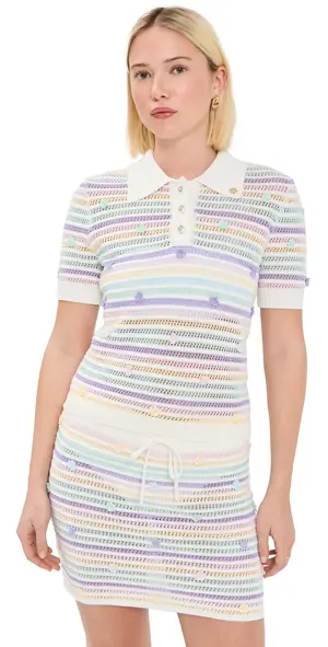Casablanca Flower Crochet Polo