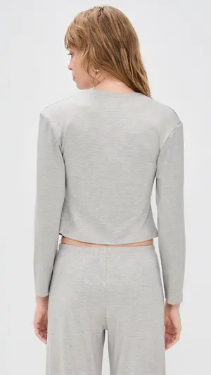 LE BOP Ponte Jersey Cardigan - Heather Grey