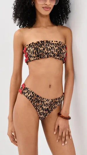 DAMSON MADDER Shirred Bow Bikini Bottom