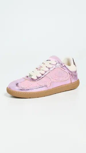GANNI 08 Crinkle Metallic Sneakers