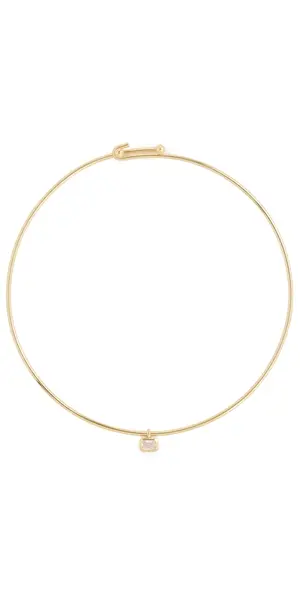 Madewell Emerald Cut Crystal Wire Collar - Antique Gold