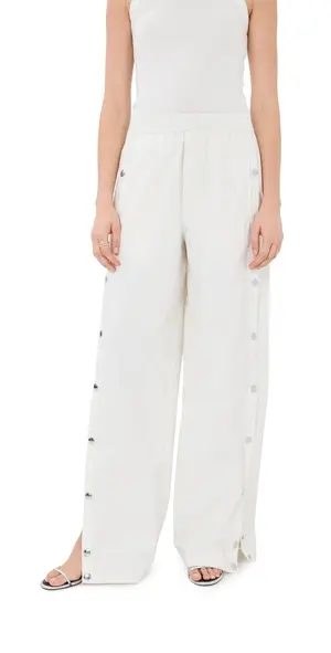 Tibi Nylon Snap Pull On Joggers