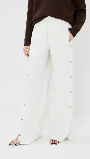 Tibi Nylon Snap Pull On Joggers
