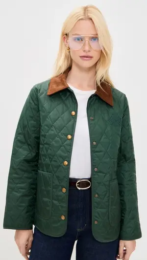SPORTY & RICH Nylon Quilted Jacket - Forest