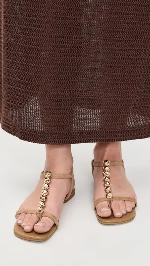 Simkhai Amaya Thong Flat Sandals - Camel