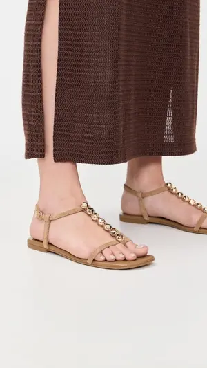 Simkhai Amaya Thong Flat Sandals - Camel