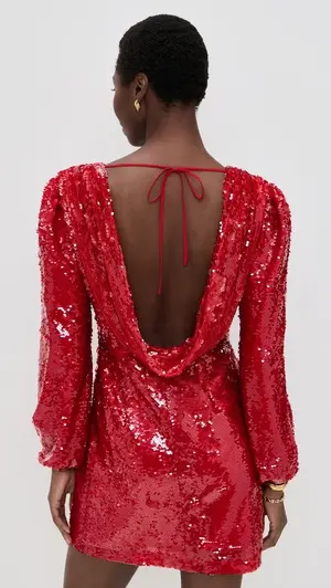 WAYF Whitney Cowl Back Sequin Mini Dress