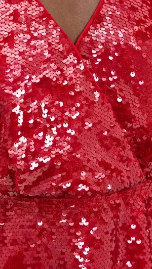 WAYF Whitney Cowl Back Sequin Mini Dress