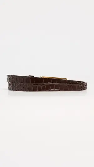 L'Agence Elyse Croc-embossed Belt
