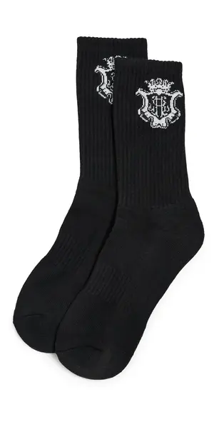Rhude Chateau Crest Socks - Black / White