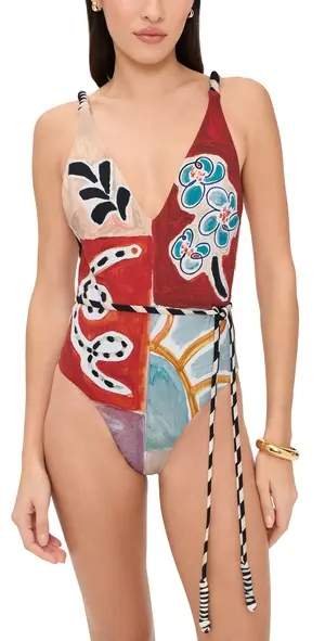 ALEMAIS Michelle V-neck One-piece - Multi