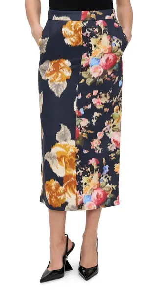 Essentiel Antwerp Jonsea Floral Print Midi Skirt - Combo1 Off White