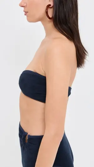 Johanna Ortiz Terry Seawaters Bikini Top - Navy