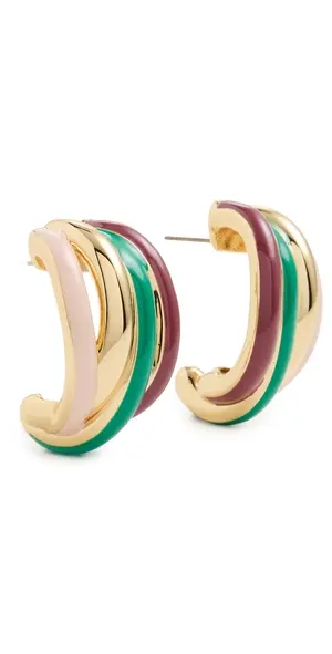 Lele Sadoughi Stacking Hoop Earrings - Jade Multi