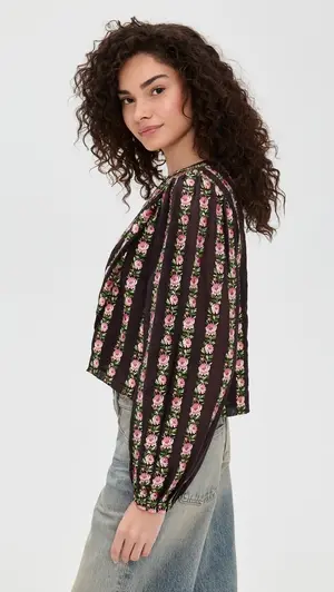 Sea Sybil Embroidered Long-sleeve Blouse