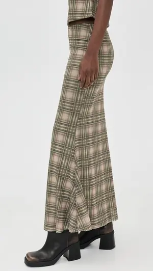 ANOTHER GIRL Plaid Mesh Maxi Skirt