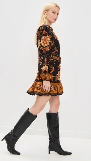 Farm Rio Floral Print Mini Dress