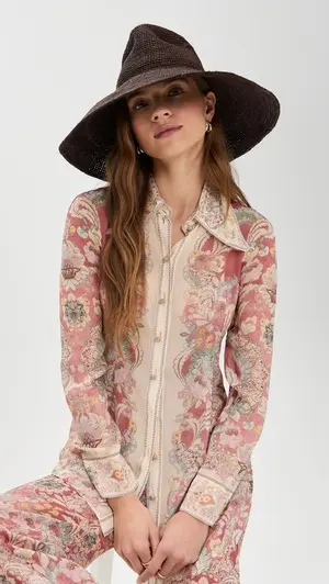 Janessa Leoné Waverly Brim Hat - Chocolate