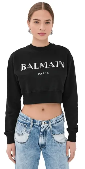 Balmain Printed Crew Neck Sweatshirt