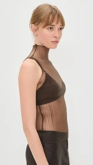 AISLING CAMPS Sleeveless Modern Mist Turtleneck Top