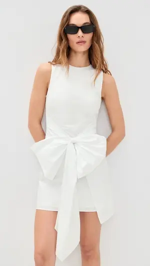 ROTATE BY BIRGER CHRISTENSEN Sleeveless Mini Dress With Bow