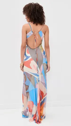 DONDE ESTEBAN Silk Chiffon Maxi Dress