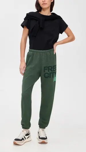 FREECITY Logo Print Joggers - Cactus