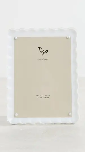 TIZO DESIGN Lucite Frame With Wave Design - White