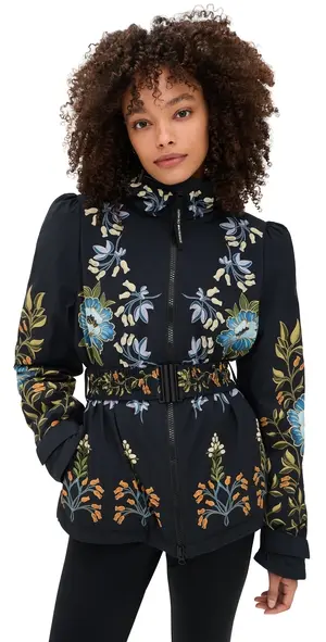 Farm Rio Floral Print Puffer Jacket