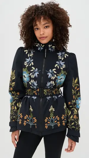 Farm Rio Floral Print Puffer Jacket