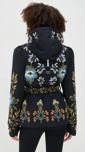 Farm Rio Floral Print Puffer Jacket