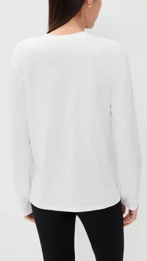 Hatch Washed Cotton Long Sleeve Tee - White