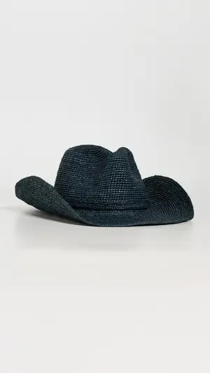 Janessa Leoné Western Straw Fedora - Navy