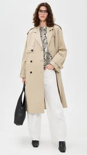ANINE BING Rickie Maxi Trench - Beige