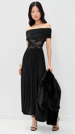 Zimmermann Stretch Lace Jersey Maxi Dress