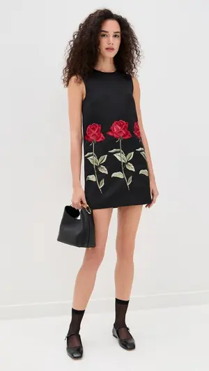 LEO LIN Yvonne Embroidered Mini Dress