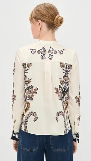Veronica Beard Hoku Floral Print Blouse