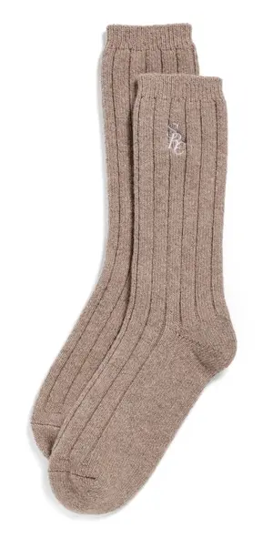 SPORTY & RICH Src Cashmere Socks - Tapioca