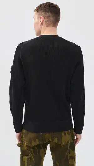 Stone Island Cotton Waffle Crewneck Sweatshirt