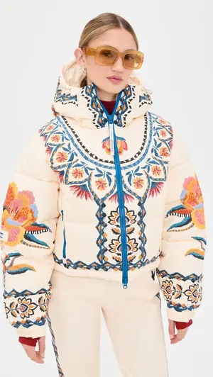 Farm Rio Floral Puffer Jacket