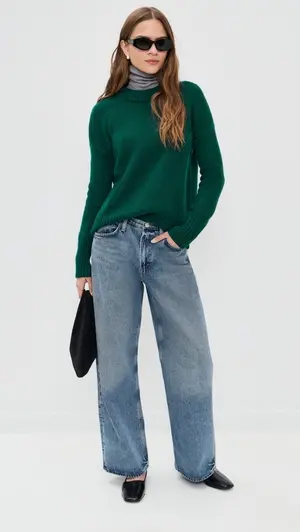 LA LIGNE Solid Marin Sweater - Forest