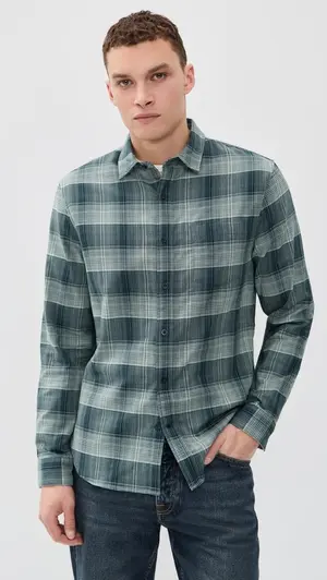 Vince Big Sky Plaid Long Sleeve Shirt