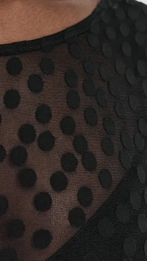 Wolford Sweet Dots Thong Bodysuit - Black