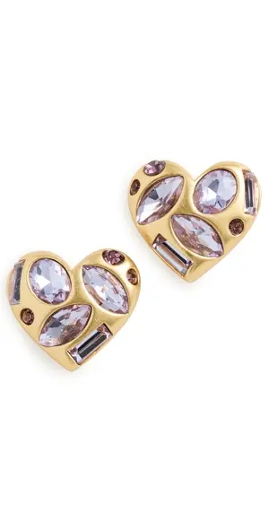 Lele Sadoughi Molten Heart Button Earrings - Lilac