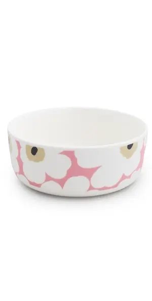 Marimekko Oiva Unikko Bowl - Off White/pink/sand/charcoal